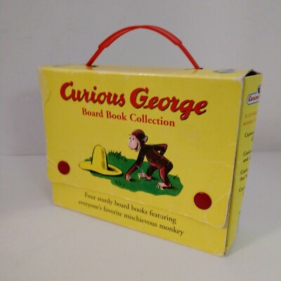 Curious George Board Book Collection 4 Sturdy Board Books in Carry Case ...
