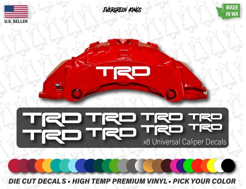 x8 TRD Toyota Brake Caliper Decals Set Stickers Heat Resistant Vinyl ...