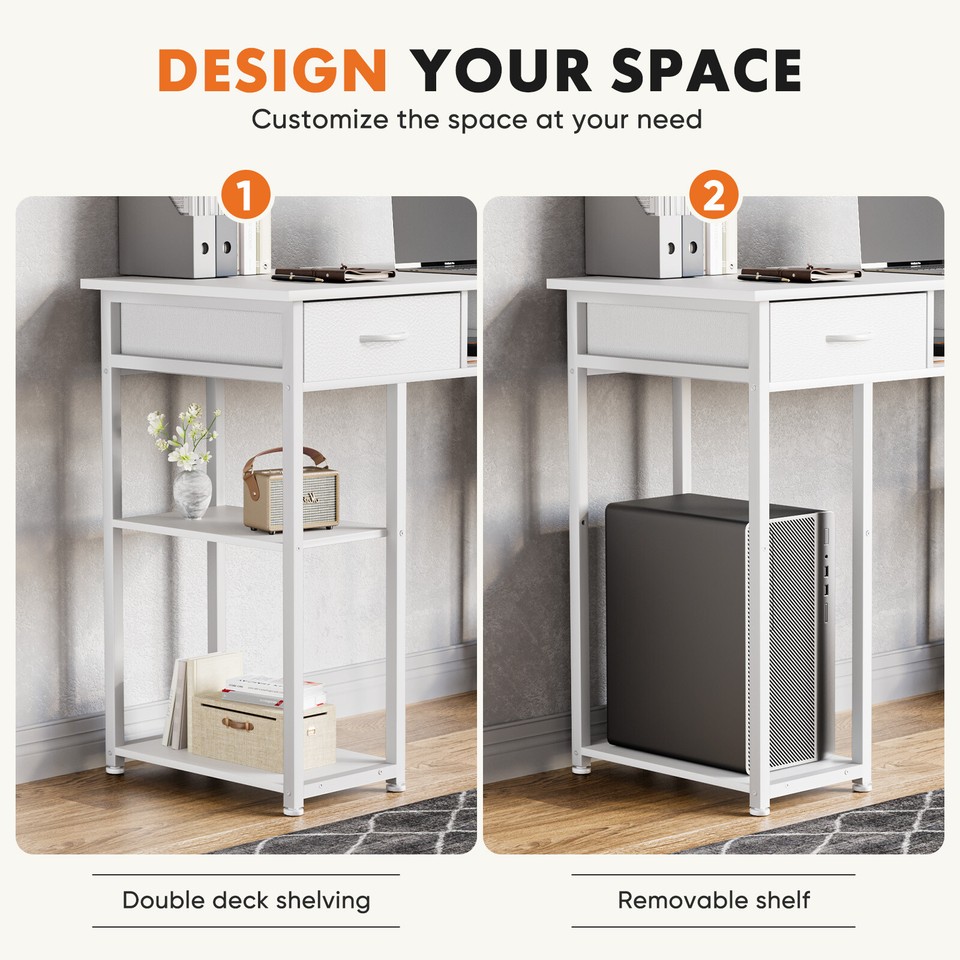 Office Computer Desk with Drawers, Large Under-desk Storage Space, Home ...