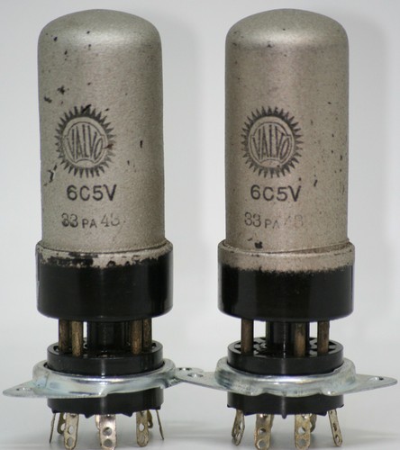 6c5 g tube pair Valvo Germany preamp tubes amplifier 6j7 6j5 l63 6sn7 ...