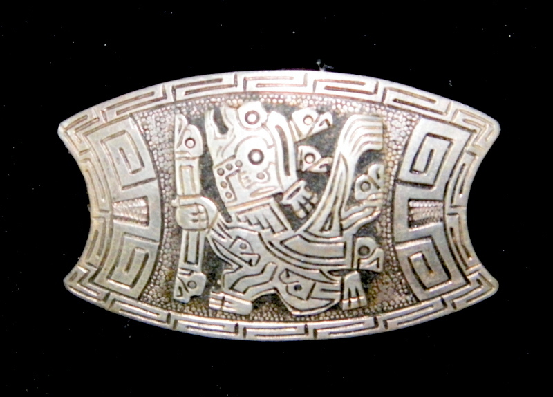 VINTAGE 1940'S SILVER MAYAN GOD BROOCH, PERU | eBay