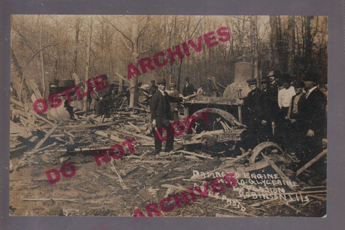 Robinson ILLINOIS RPPC c1910 EXPLOSION Nitroglycerin RUINED STEAM ...