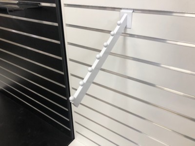 Slatwall Sloping Arm-7 Ball- White | eBay Australia