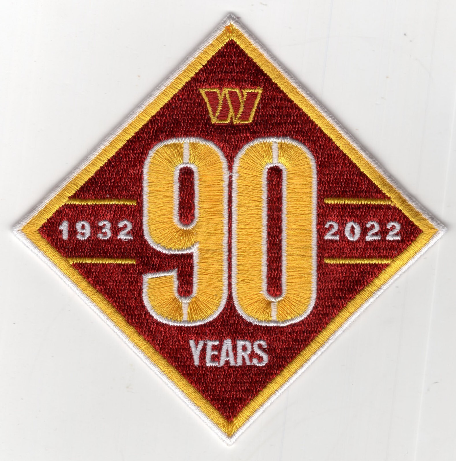 Washington Commanders 90 Yrs 4" Iron On Embroidered Patch~Free Tracking ...