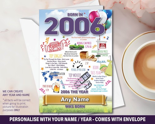 2007 18th Personalised Happy Birthday Greeting Card Facts Brother Son ...