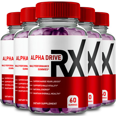 (5 Pack) Alpha Drive RX Men Gummies AlphaDriveRX Men Support Gummy (300 ...