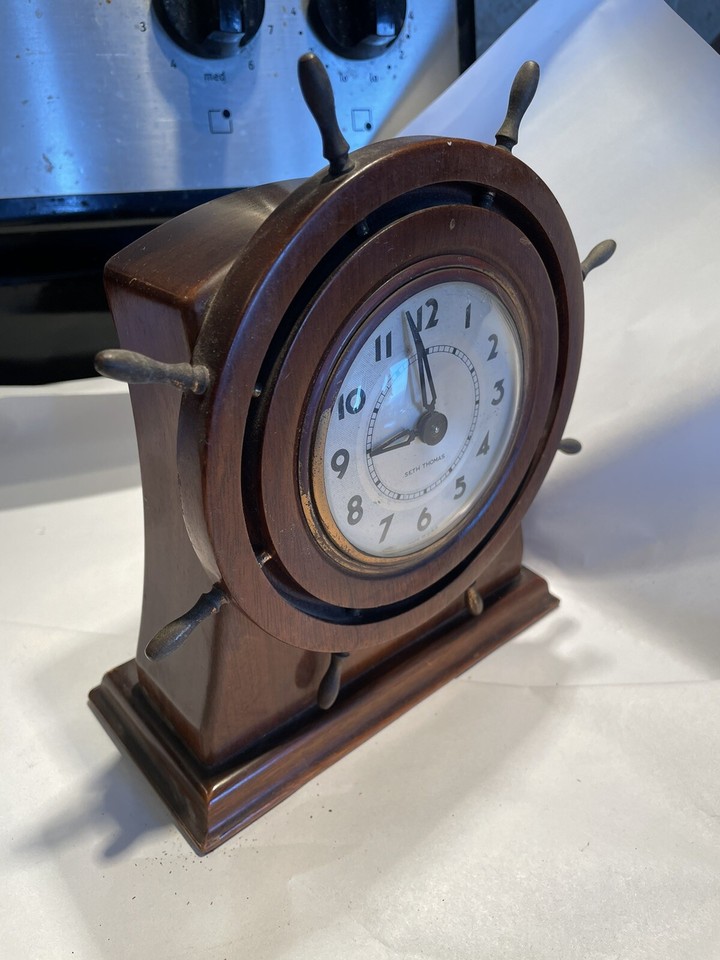Antique Seth Thomas “Capstan” Nautical Ships Wheel Clock | eBay