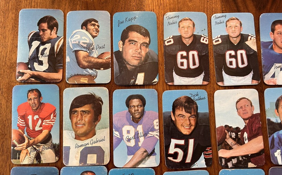 1970 Topps Super Cards Football Stars trading cards Lot. 34 Unitas ...