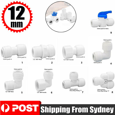 12mm Compatible Push In Speed Fit Connector Valve Caravan Fitting AUS ...