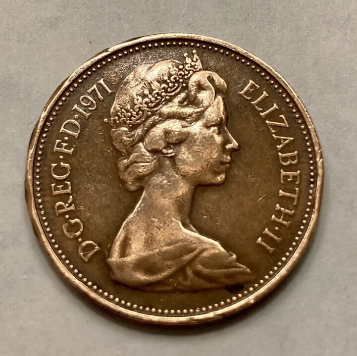 Genuine 2p 1971 New Pence Coin - Rare And Collectable, 2 Pence, Two ...