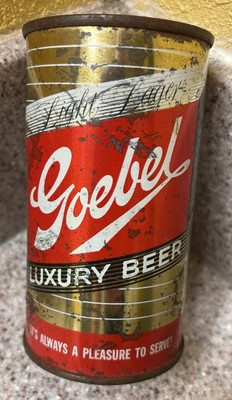1950's GOEBEL Luxury Beer Empty 12oz. Flat Top Beer Can Oakland CA. | eBay