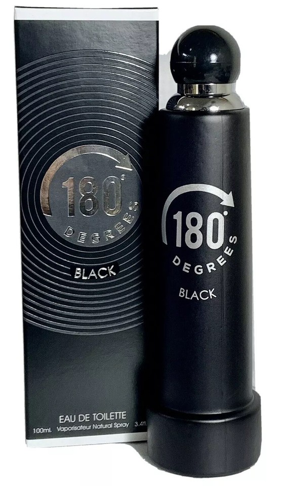 perfume for men 180 DEGREES BLACK EAU DE TOILETTE natural spray 100ml ...