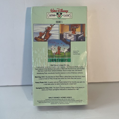 Walt Disney Cartoon Classics - V. 5 - Heres Pluto (VHS, 1991) for sale ...