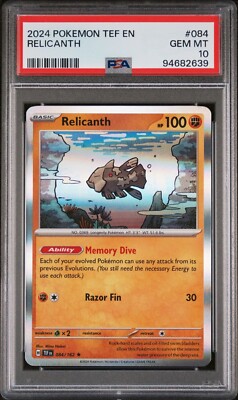 2024 Pokémon TEF EN Relicanth Card #084 PSA GEM MT 10 | eBay