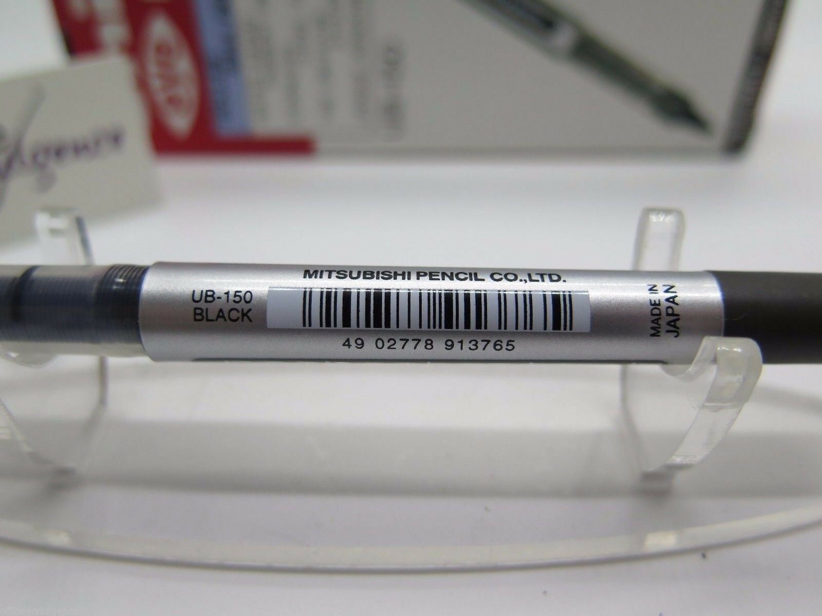 12 BLACK Uni-ball UB150 Eye Micro Pen 0.5mm S/Steel Tip Capped UB150BK ...