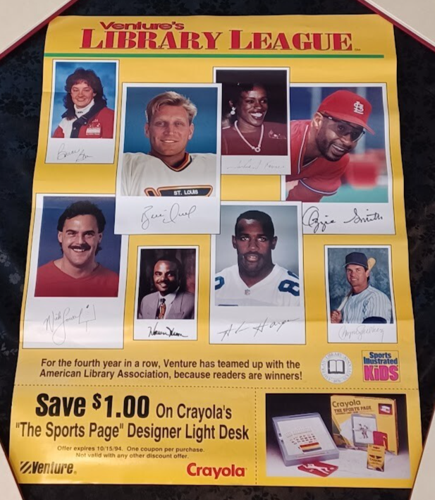 Venture Library League - Vintage 80s Sports Poster - Ryne Sandberg ...