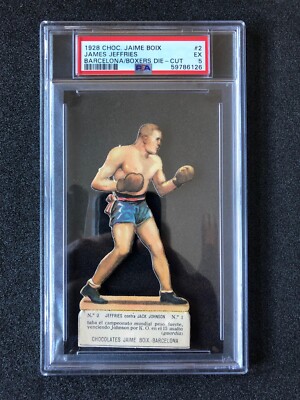 1928 James Jeffries Jack Johnson Boxing #2 Die-cut Card PSA Jaime Boix ...
