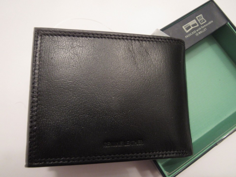New DEFECT Perry Ellis black color leather bifold wallet | eBay