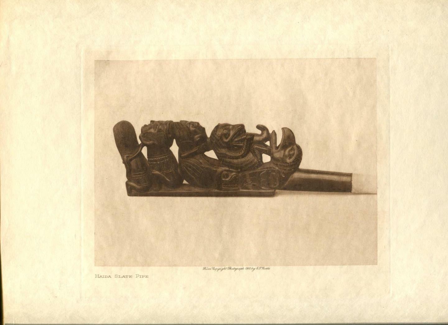 1915 Original Photogravure | Haida Slate Pipe | Curtis | 5 1/2 x 7 1/2 ...