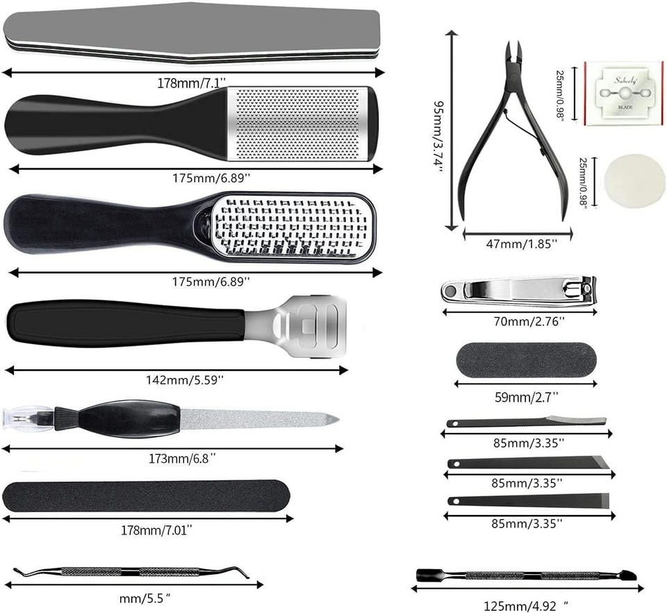 36pc CALLOUS Remover Pedicure Tool Set Kit Foot File Scraper Brush Nail ...
