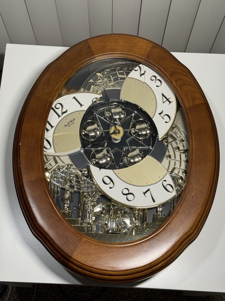 Small World Rhythm Joyful Nostalgia Oak Sound Motion Musical Clock, WORKS | eBay