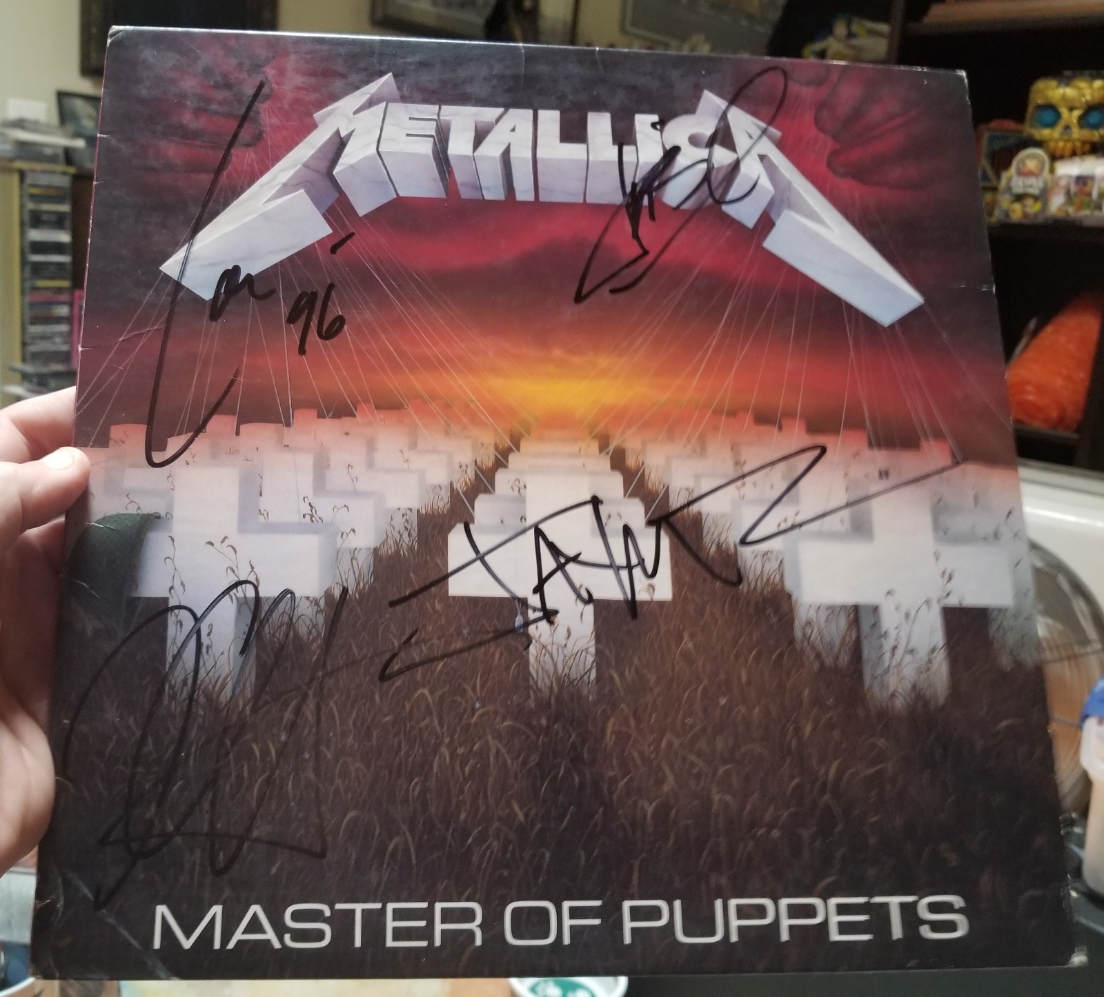 Metallica Master of Puppets Vinyl LP Record cover Autographed by Full ...