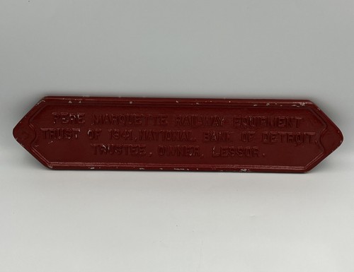 Pere Marquette Railway 1941 Locomotive Trust Plate 14.5” MSU Railroad ...