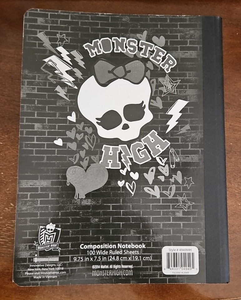 Monster High Composition Notebook 100 wide ruled sheets, unused | eBay