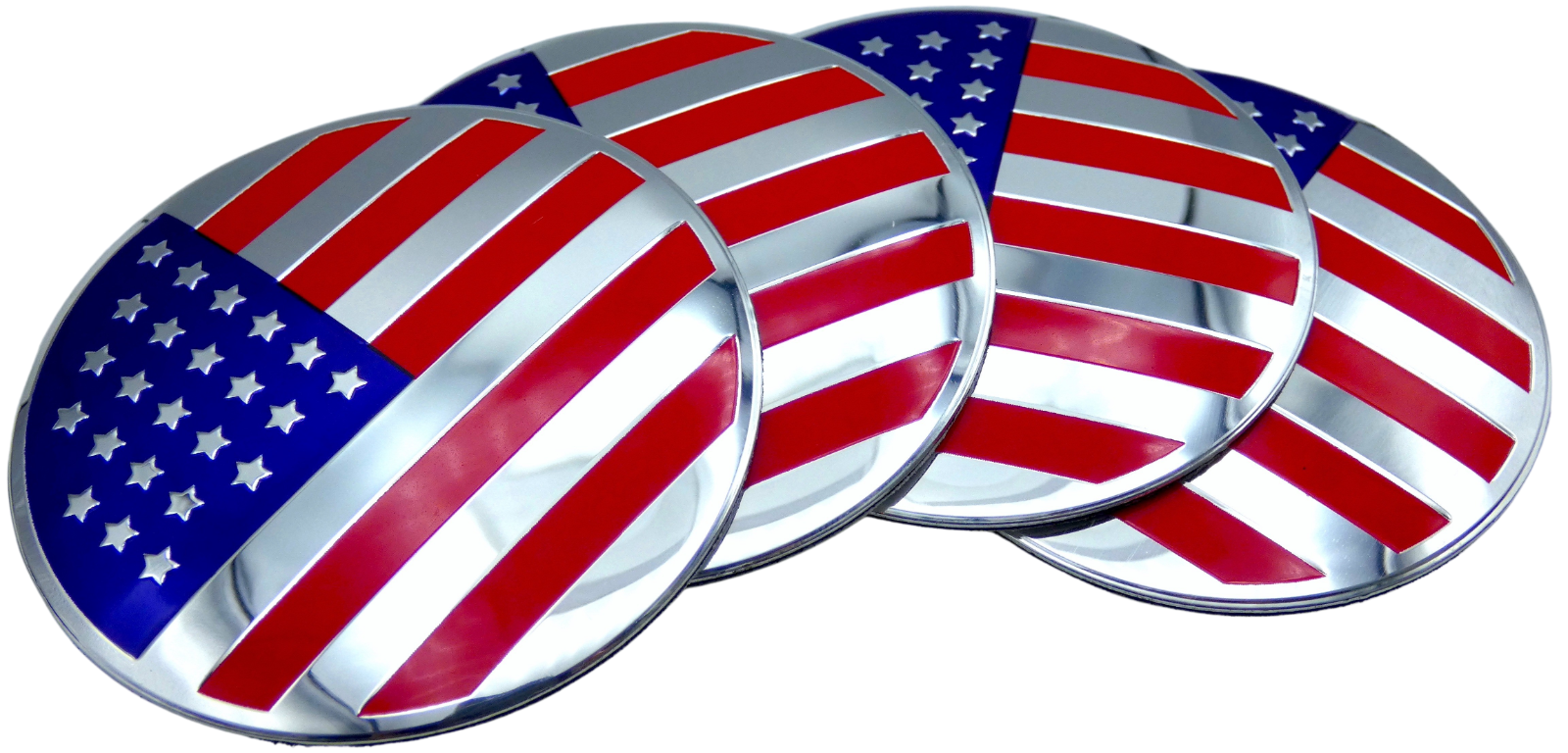 (4x) American US Flag Emblem Wheel Center Cap Sticker Decals 2.2 ...