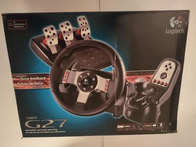 Logitech G27 Racing Steering Wheel Force Feedback Pedals and Shifter ...