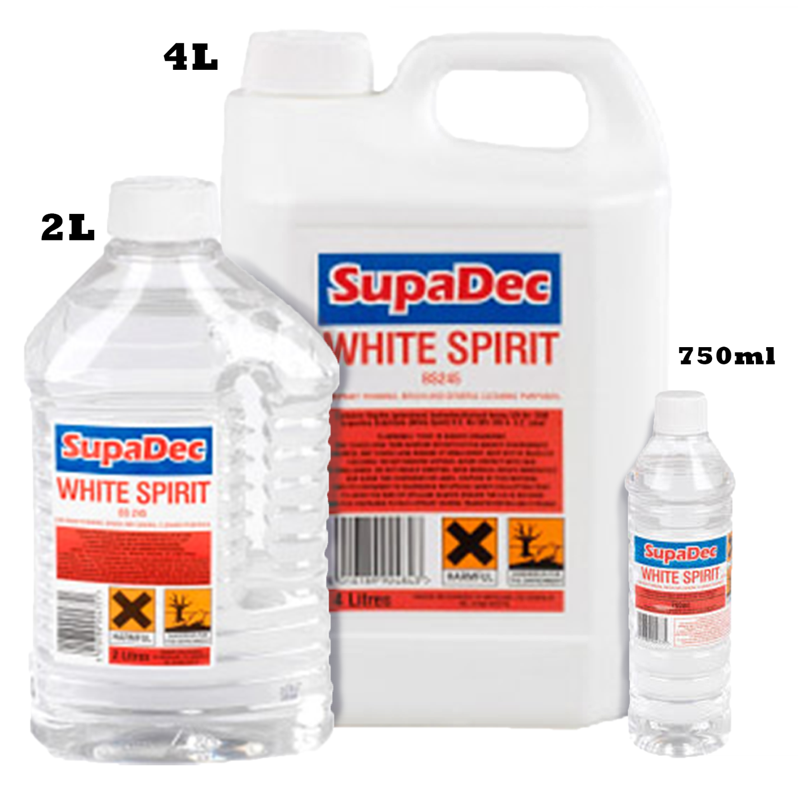 SupaDec White Spirit 2Litre Paint Thinner Brush Cleaner 750ml - 2L - 4L ...