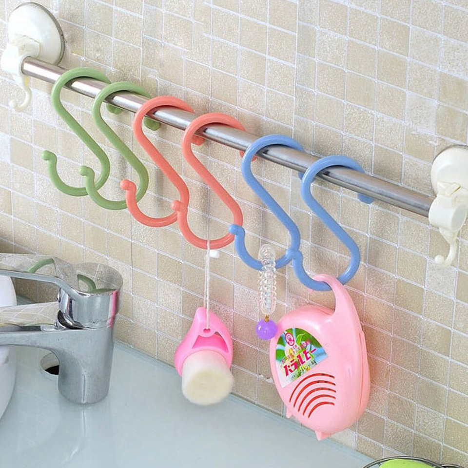 Portable Kitchen Hooks Home S Shape Plastic Clothing Rack Baby Stroller ...