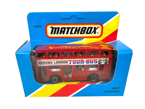 MB17 Matchbox Red Around London Tour Bus ~ Blue Window Box Sealed 1981 ...