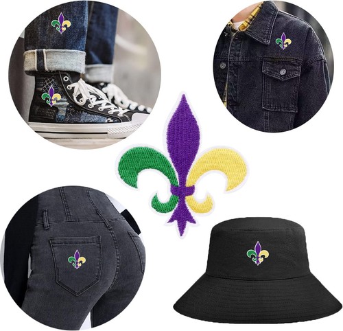 Colorful Fleur De Lis Patch Mardi Gras Iron On Embroidered Patches Transfer A... | eBay