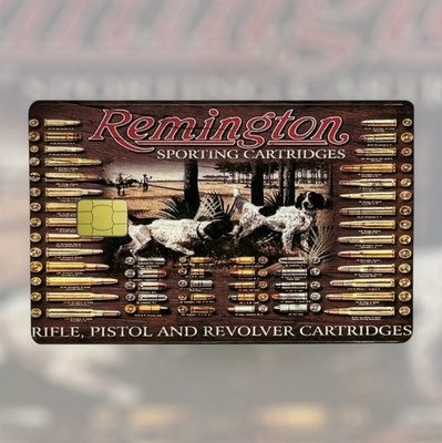 REMINGTON CARTRIDGES AMMO FIREARMS HUNTING Credit Debit Card Skin Cover ...
