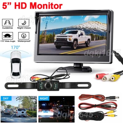 5'' HD Monitor Car Rear View Backup Camera Parking System Kit IR Night ...