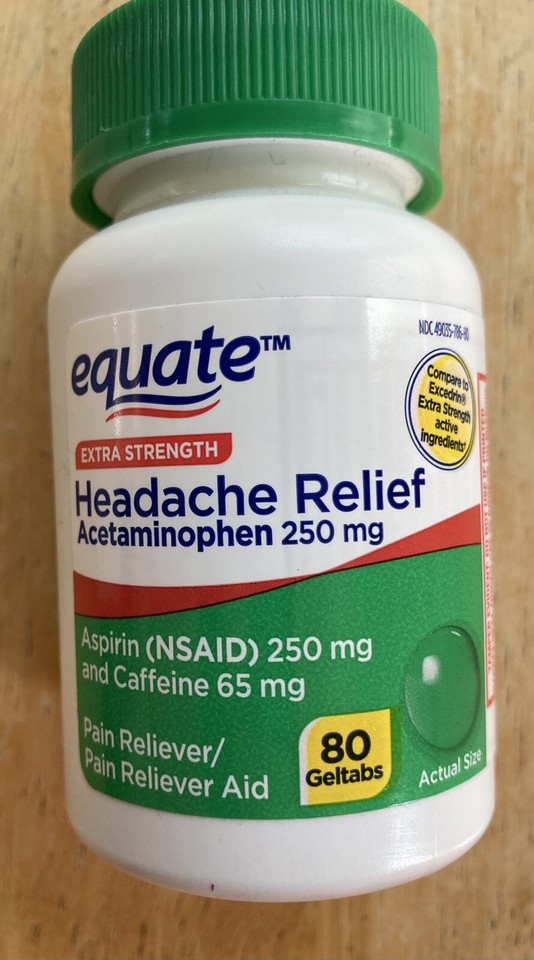 Equate (Generic Excedrin) Extra Strength Headache & Pain Relief~80 ...