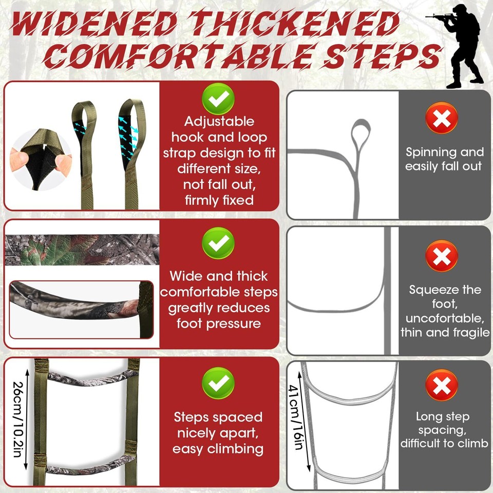 Step Climbing AiderClimbing Stick Aiders for Hunting Rope 3 Green | eBay