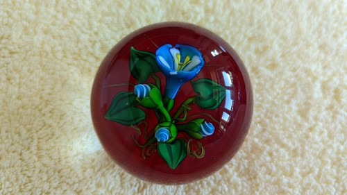 Ken Rosenfeld MORNING GLORY Paperweight Signed 1998 EC | eBay