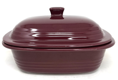 Pampered Chef Cranberry Deep Roaster Covered Baker Stoneware 3.1 Qt ...