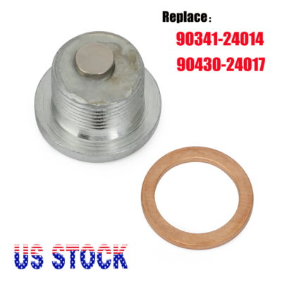 US FOR TOYOTA 4WD FRONT DIFFERENTIAL DRAIN PLUG & GASKET 90341-24014 ...