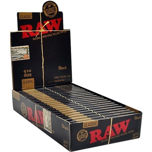 RAW Black 24 x Packs 1 1/4 (50 Leaves / Papers Each Pack) FULL BOX. | eBay