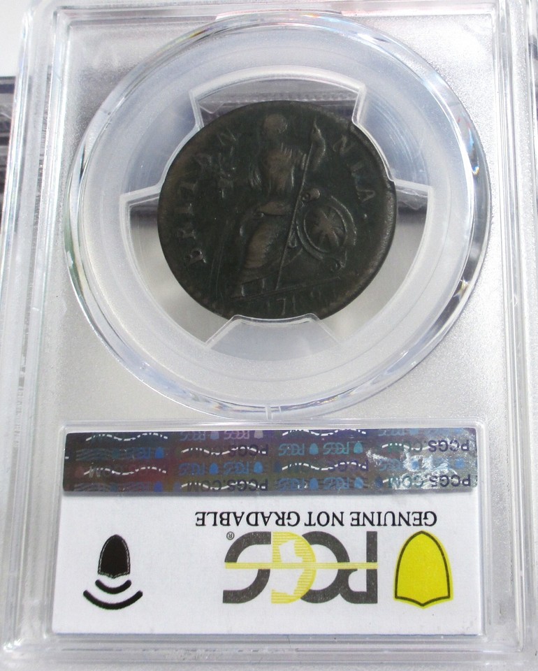 1788 MACHIN’S MILLS COPPER HALF PENNY PCGS XF DETAILS RARE US COLONIAL ...