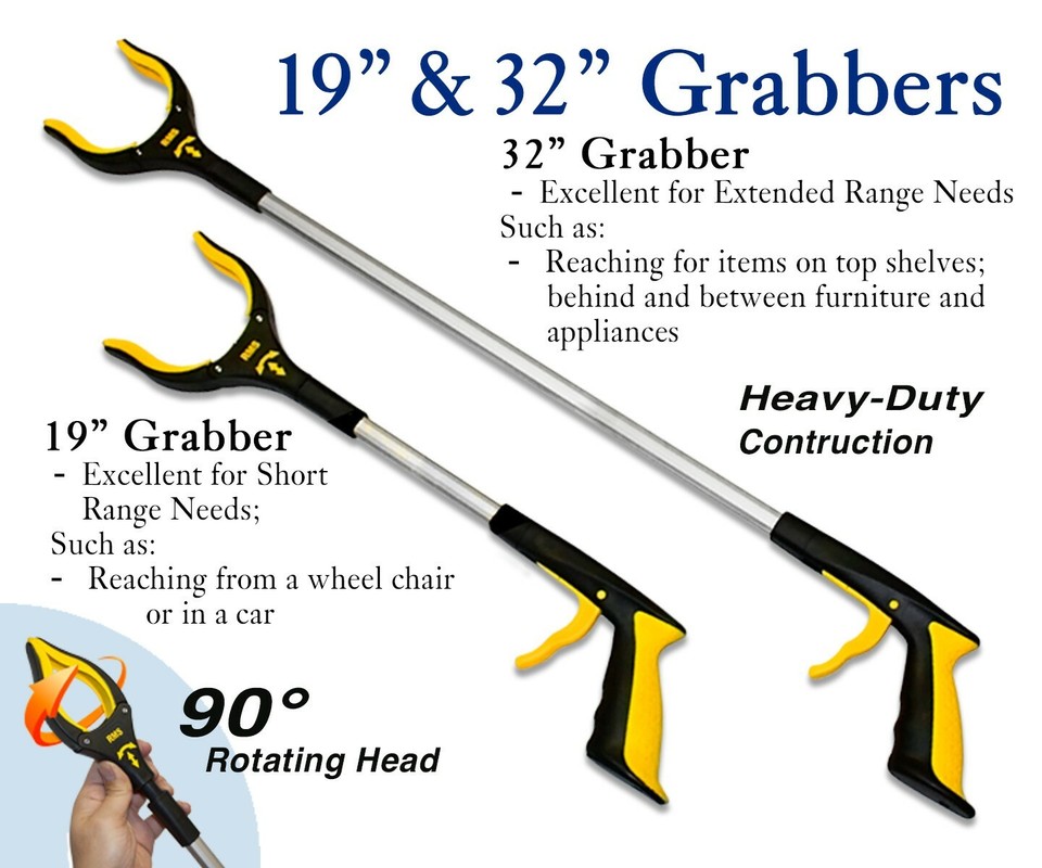RMS Handi-Grip Reacher Grabber Aid w/4 Color Choices / 26", 32", 19" or ...