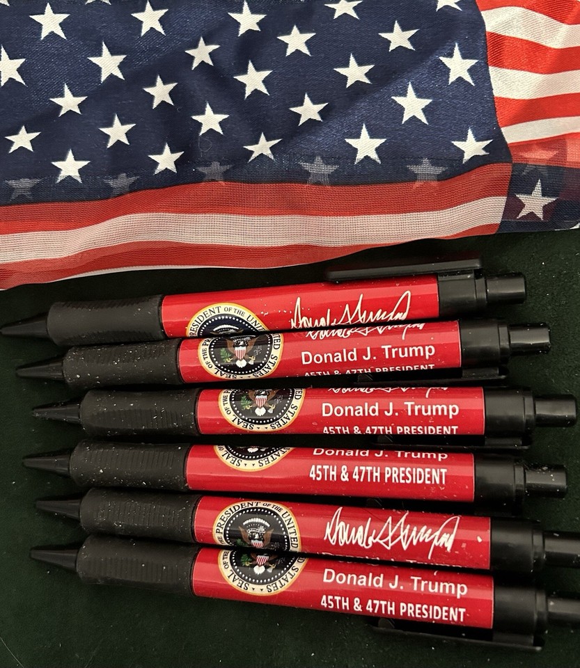 TRUMP PEN WHITE HOUSE GOLD BLUE METAL BALLPOINT REPUBLICAN MAGA GOP New ...