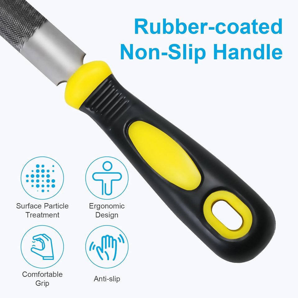 3Pcs Metal File Set, 8-Inch Professional High Carbon Steel Metal File ...