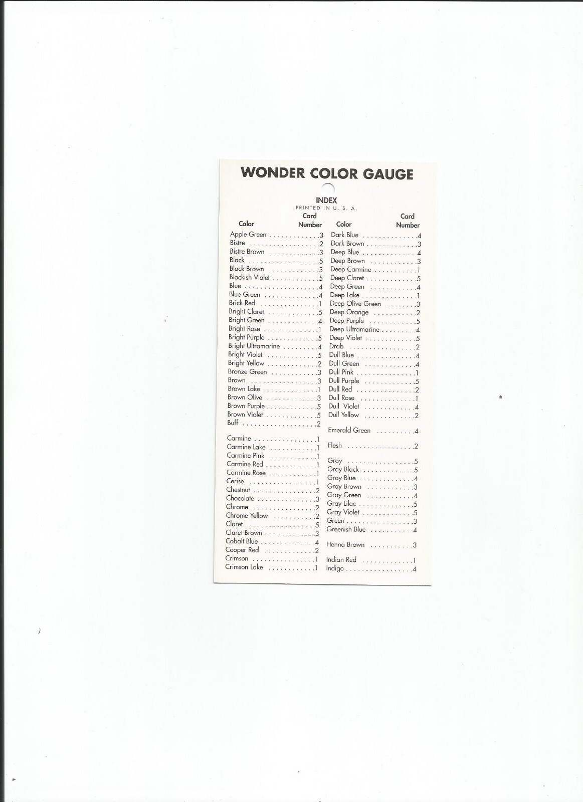 1 Wonder Color Gauge - Stamp Color Guide / Gauge - Meghrig | eBay