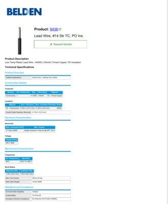 Belden Induction Loop Cable: Product #9438 | eBay