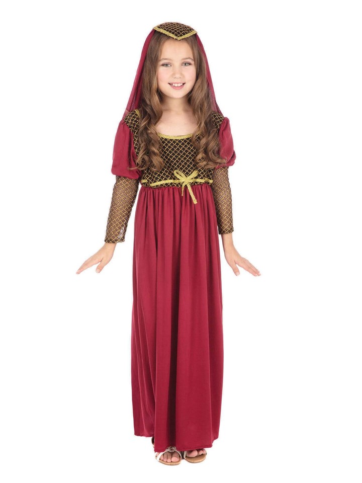Medieval Princess Girls Historical Tudor Fancy Dress Book Day Costume ...