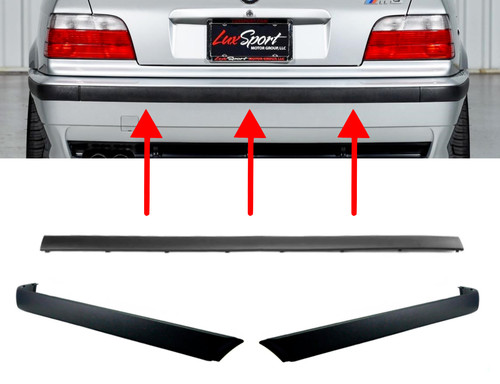 Rear Bumper Trim Moulding Strip SET For BMW E36 M3 Bumper 3 Pcs | eBay